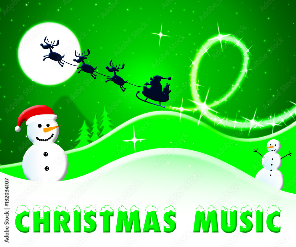 Christmas Music Shows Xmas Song 3d Illustration Stock Illustration ...