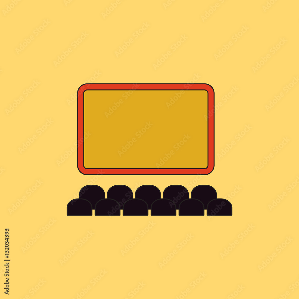 Cinema hall Vector illustration in flat style Cinema auditorium with ...