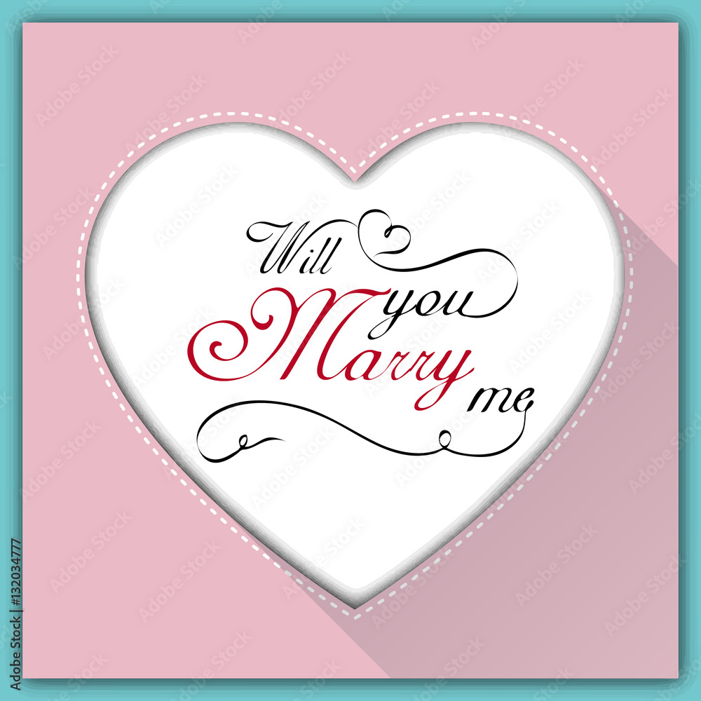 Will you marry me calligraphy card Stock Vector | Adobe Stock
