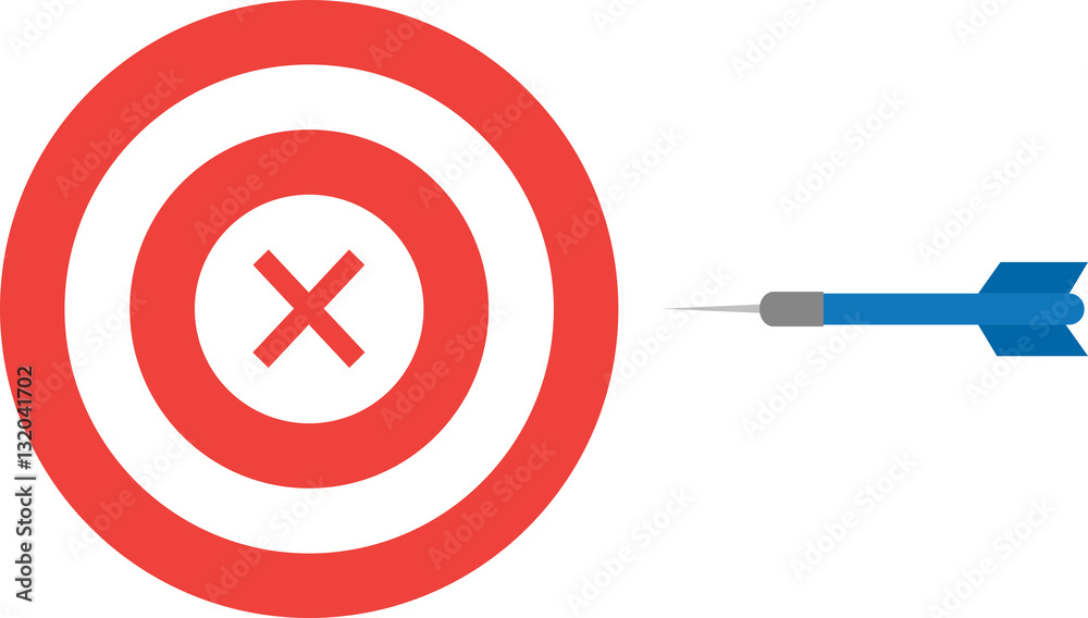 Bullseye with check mark and dart Stock Vector | Adobe Stock