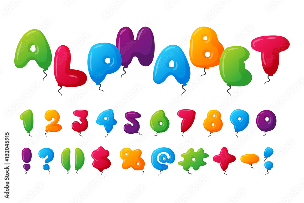Balloon alphabet vector set. Stock Vector | Adobe Stock