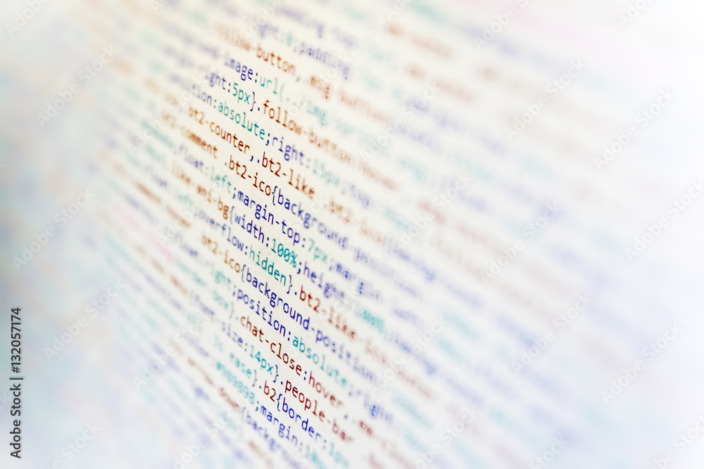 Software Source Code Php Syntax Highlighted Website Html Code On The Laptop Display Closeup