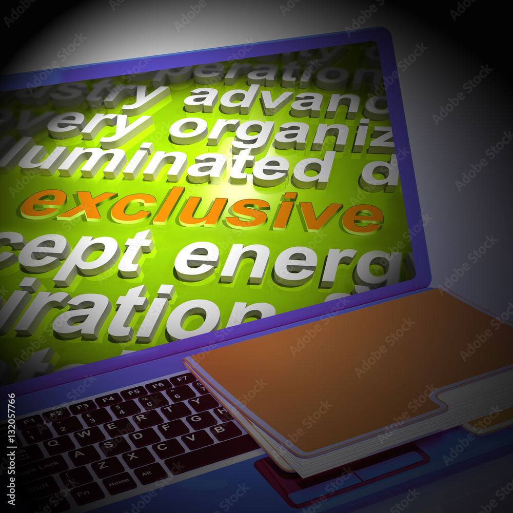 Exclusive Word Cloud Laptop Shows Limited Unique 3d Rendering Stock ...