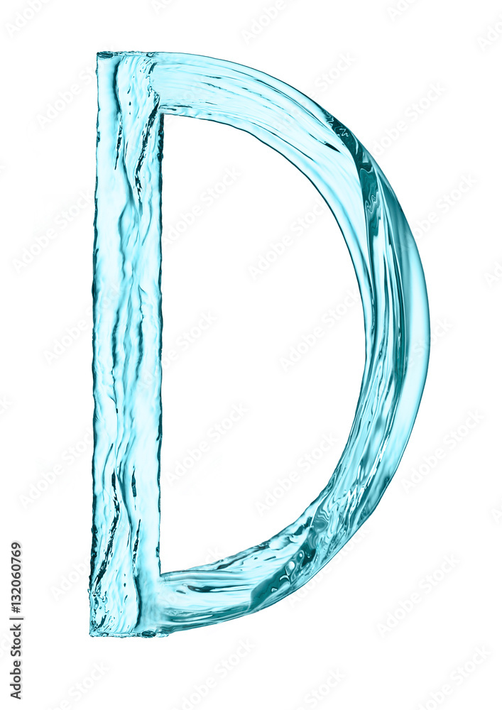 Water splash letter D with light blue color Stock Photo | Adobe Stock