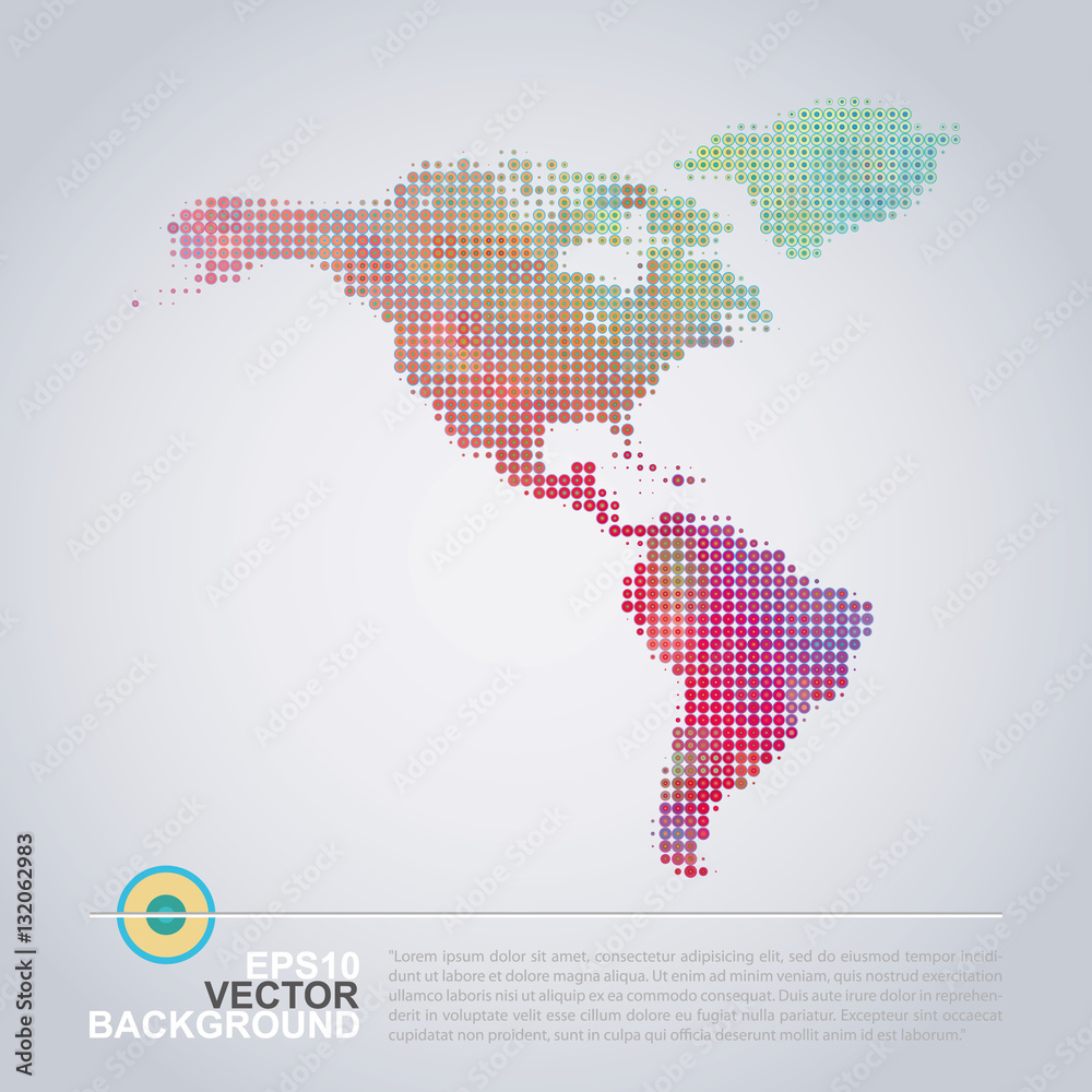 Dotted Map Design - Colorful America Map Stock Vector | Adobe Stock