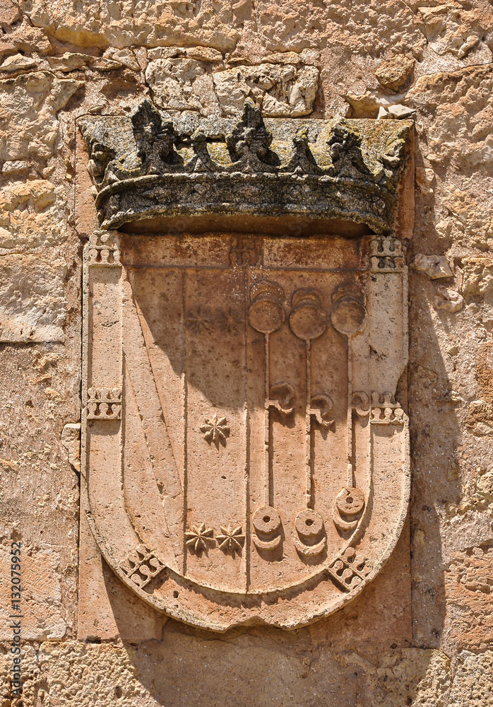 Nobiliary shield, Lerma, Spain foto de Stock | Adobe Stock