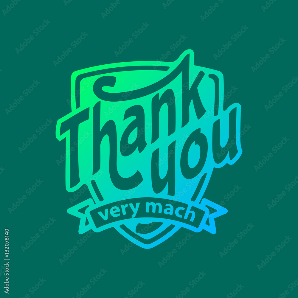Thank you text lettering vector logo badge Stock Vector | Adobe Stock
