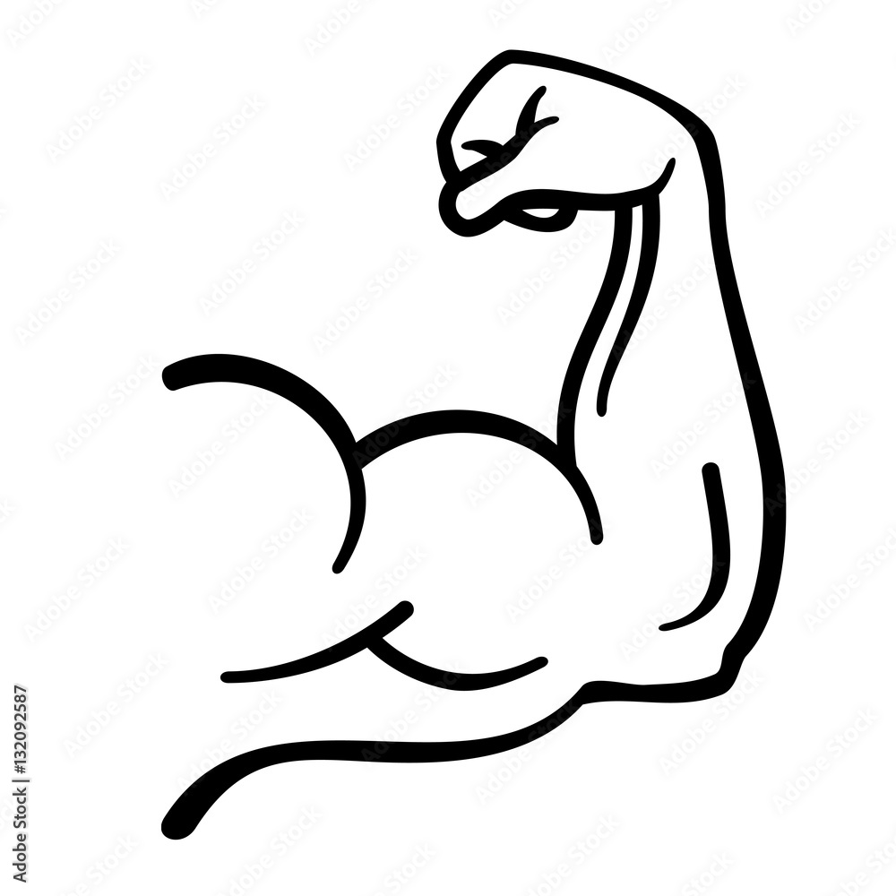Strong power, muscle arms vector icon Stock Vector | Adobe Stock