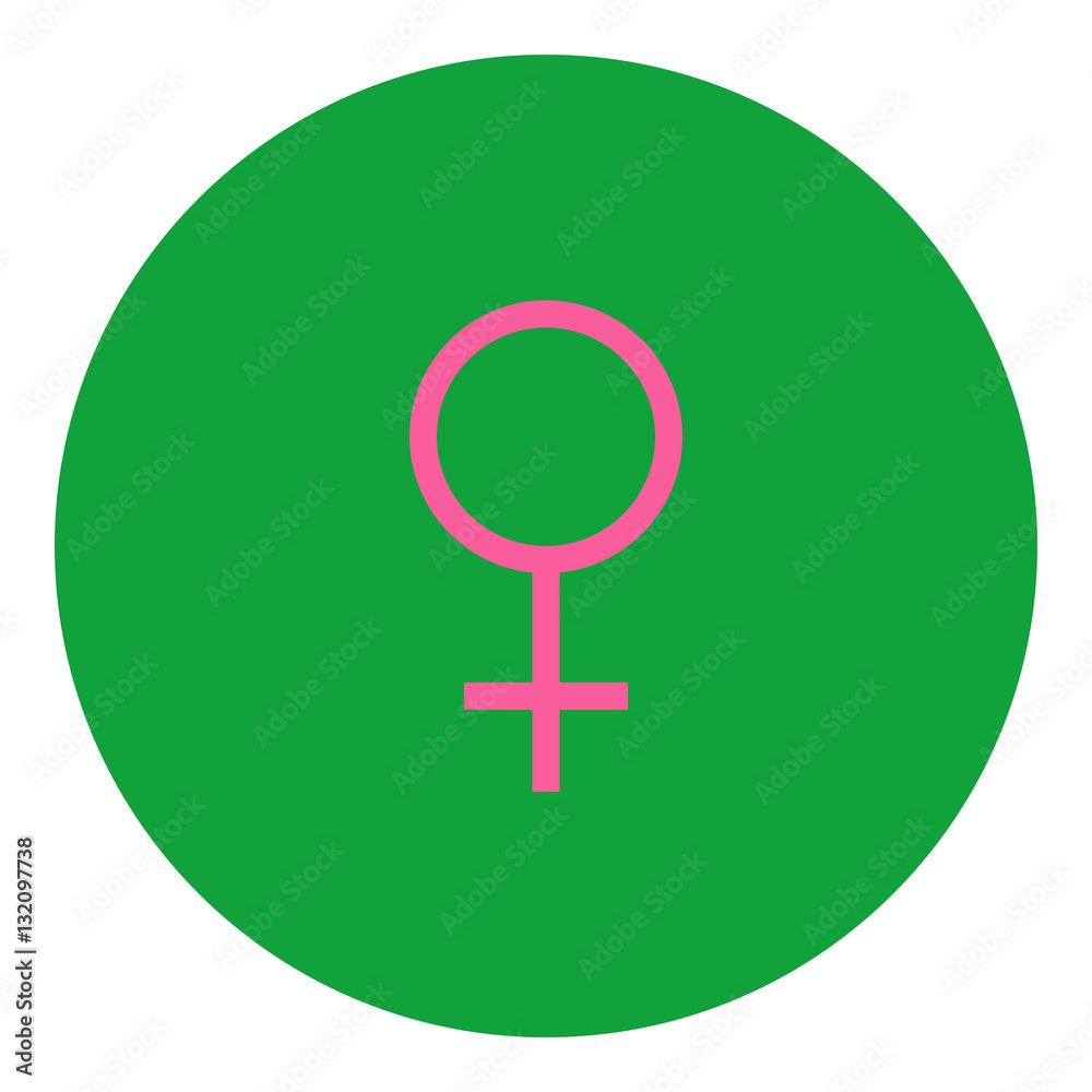 Female symbol icon - Rounded glyph style - pink and green Stock Vector ...