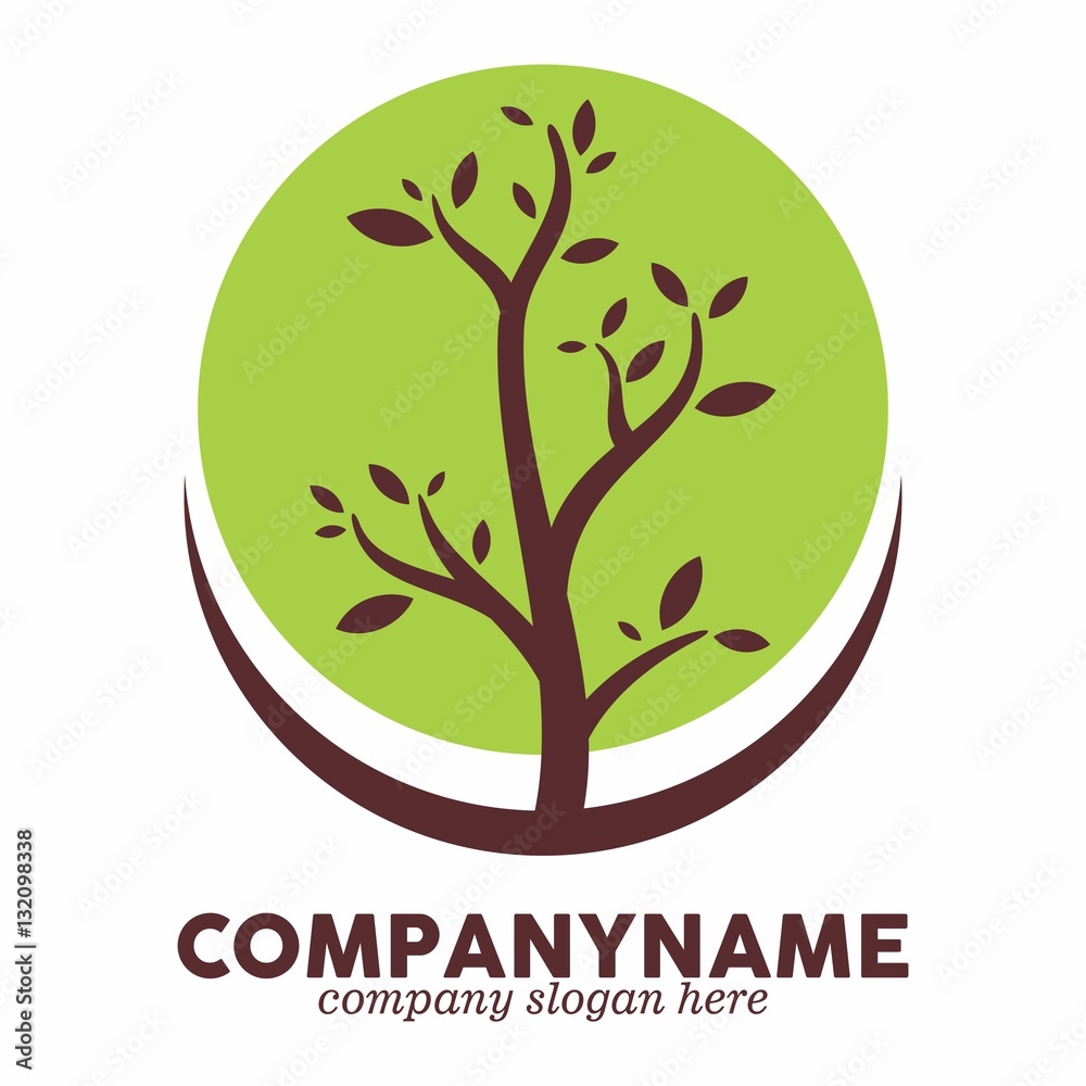 growing tree logo icon vector template Stock Vector | Adobe Stock