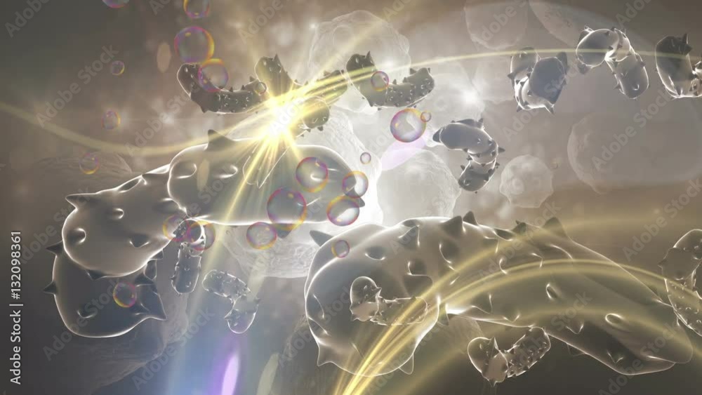 3d animation of cancer cell on cancer image background Stock Video ...