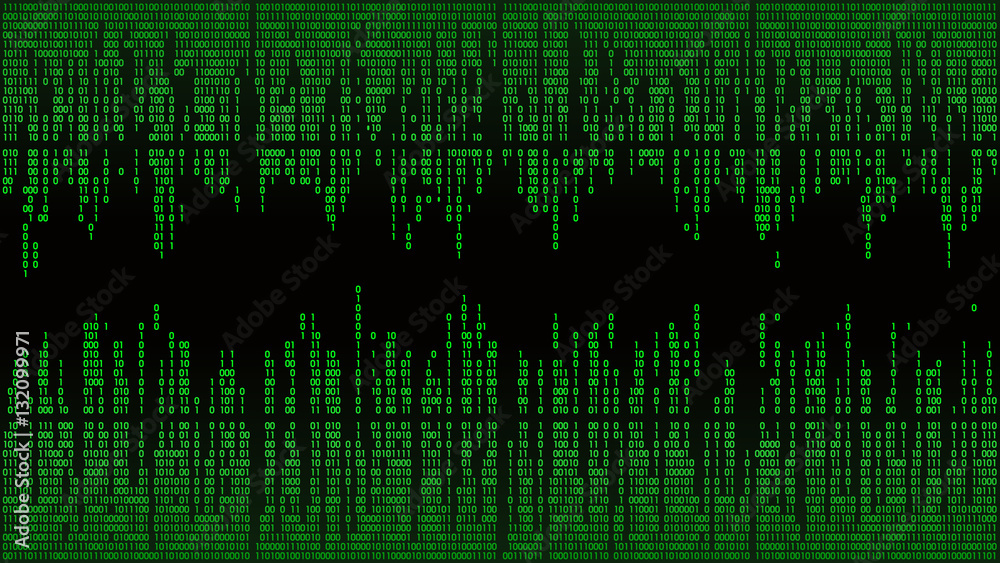 Abstract with digital lines, matrix background with digits, binary code ...