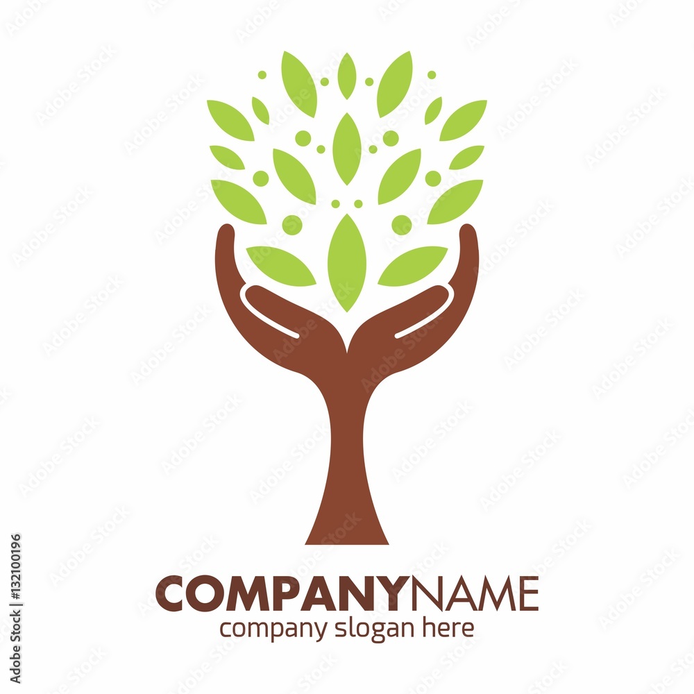 growing tree logo icon vector template Stock Vector | Adobe Stock