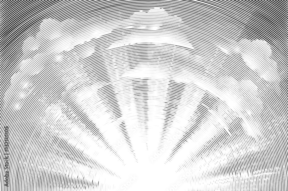 Sun and Clouds Woodcut Stock Vector | Adobe Stock