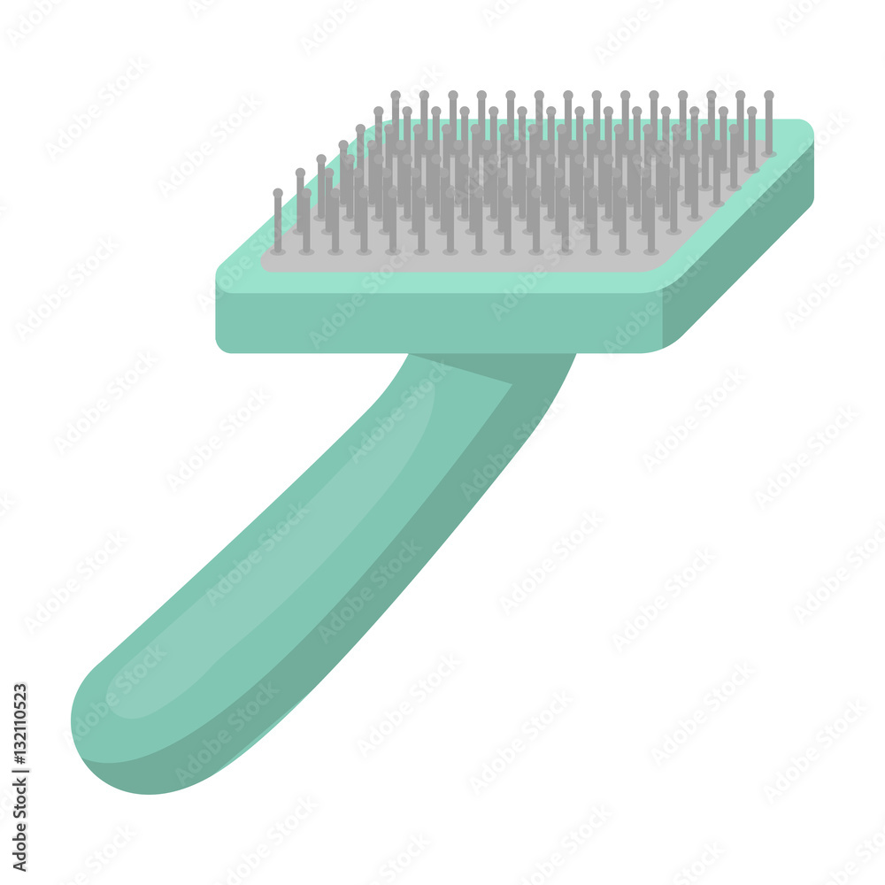 Brush for animal fur icon in cartoon style isolated on white background ...
