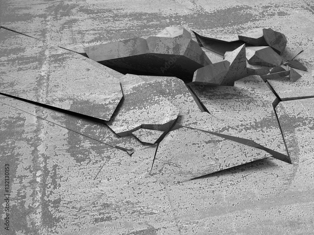 Dark concrete cracked destructed surface background Stock Illustration ...