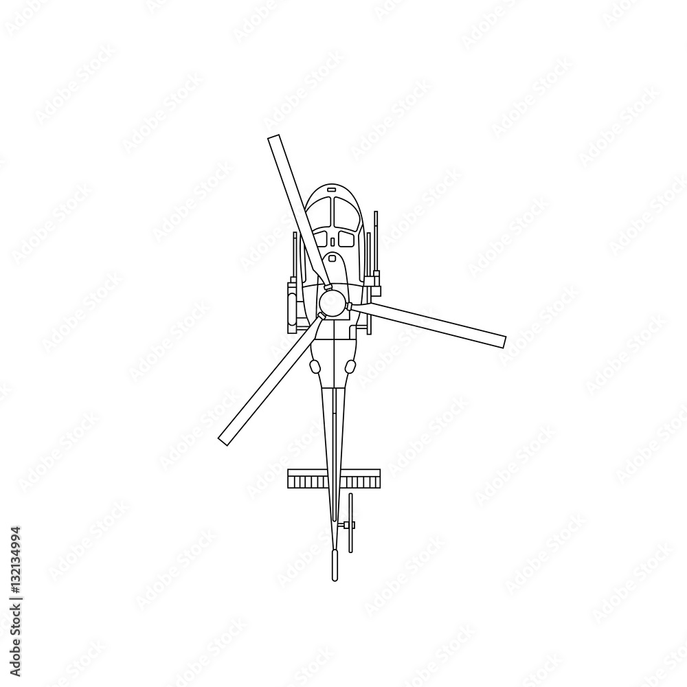 The helicopter view from above. Helicopter Eurocopter vector. Civilian ...
