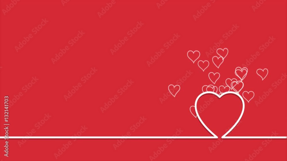 Red background with white heart shapes animation Stock Video | Adobe Stock