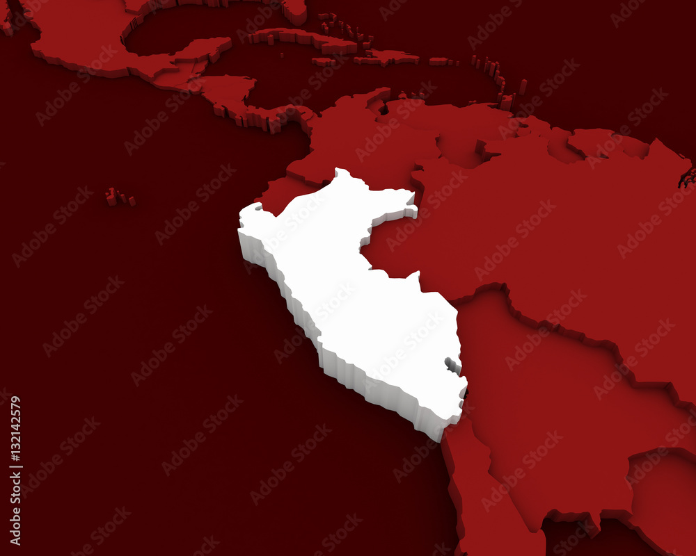 peru map 3D illustration Stock Photo | Adobe Stock