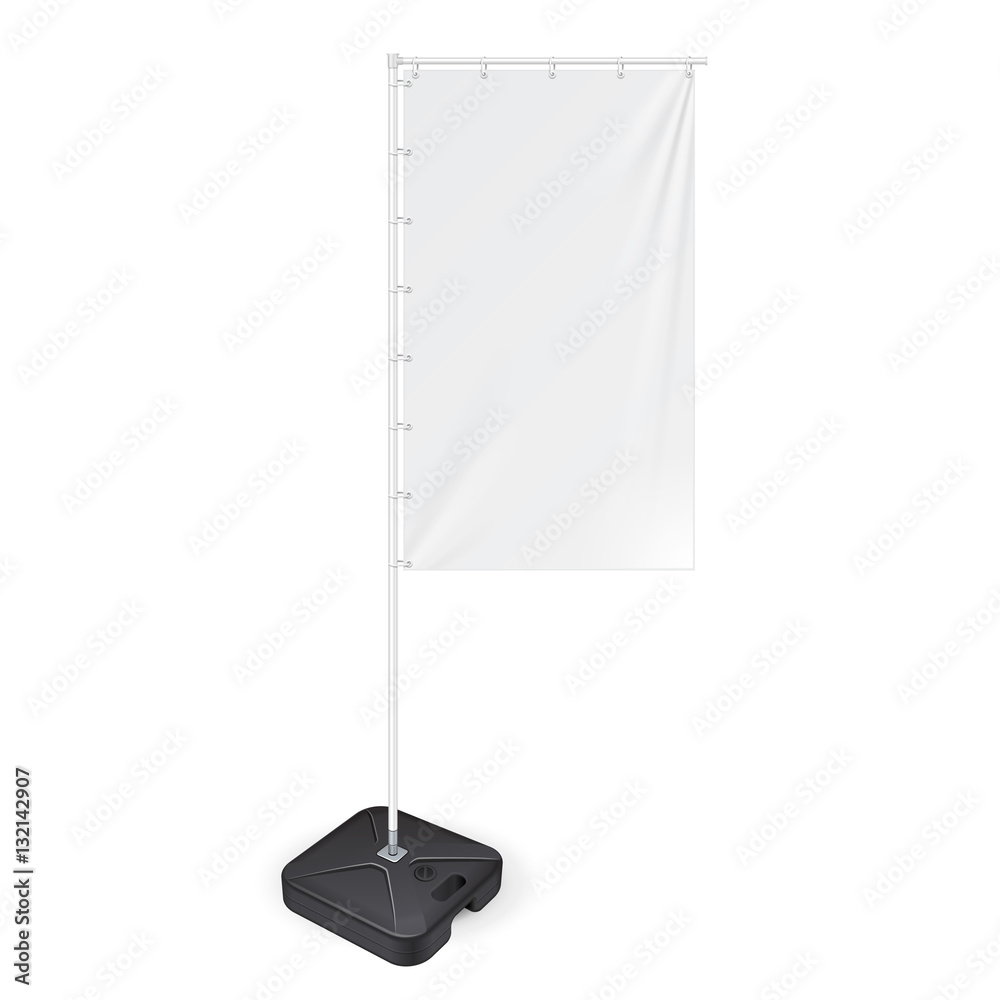 White Outdoor Panel Flag With Ground Fillable Water Base, Stander ...