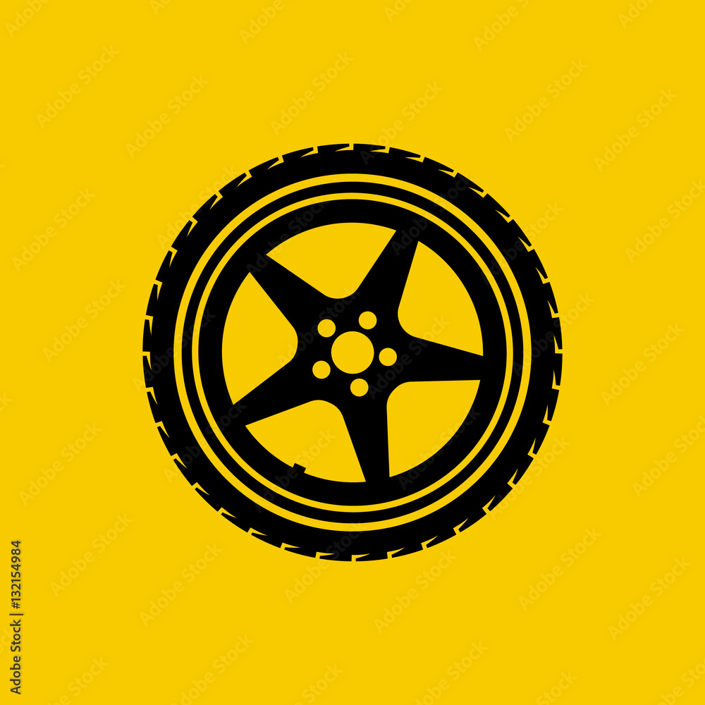 Car wheel icon Stock Vector | Adobe Stock
