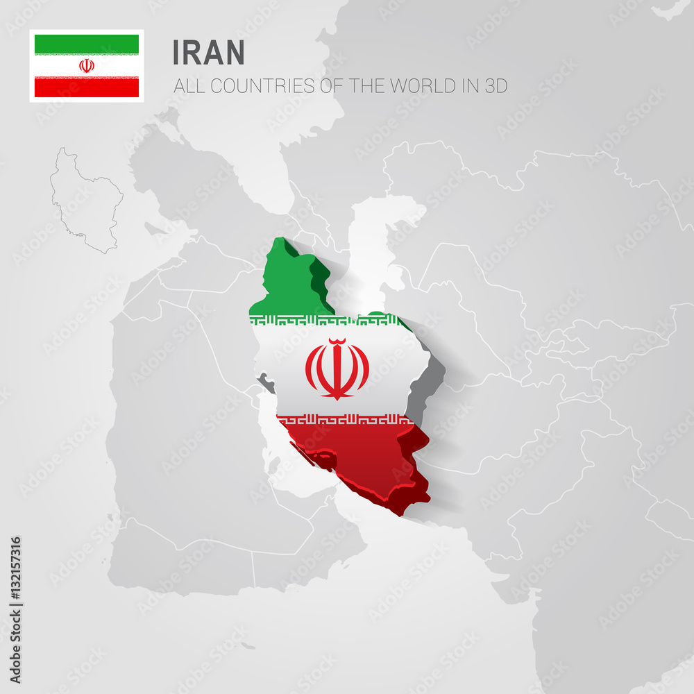 Iran and neighboring countries. Asia administrative map. vector de ...