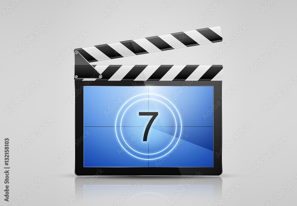 Movie Slate and Countdown Illustration Stock Template | Adobe Stock