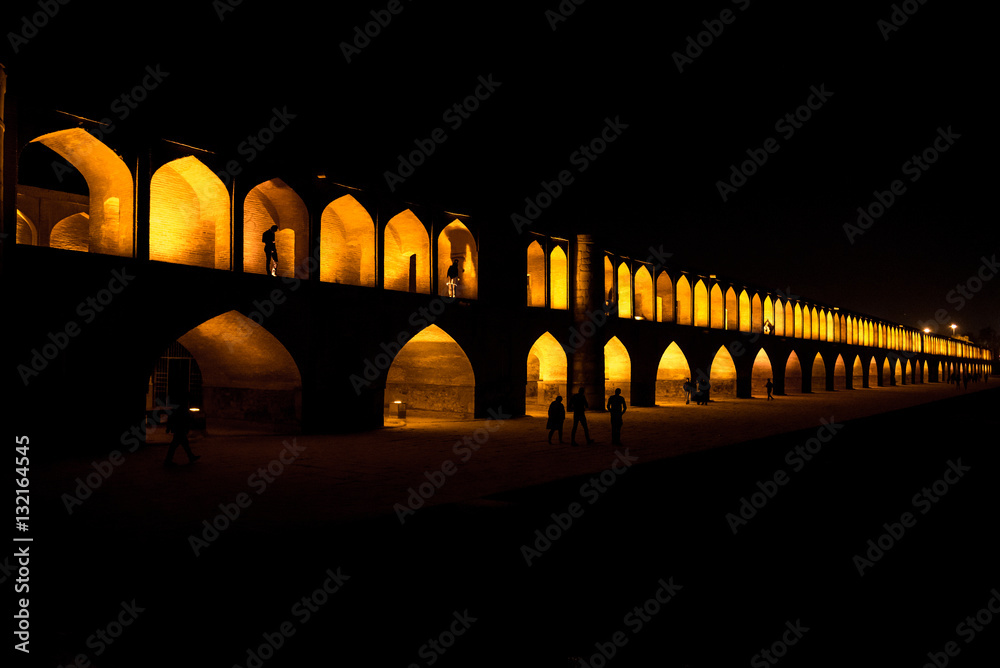 Khaju Bridge in Isfahan city in Iran Stock Photo | Adobe Stock