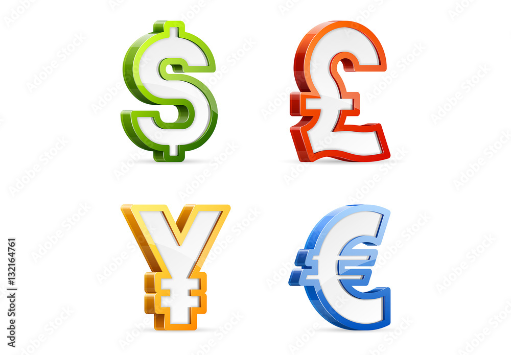 4 Large Currency Icons 1 Stock Template | Adobe Stock