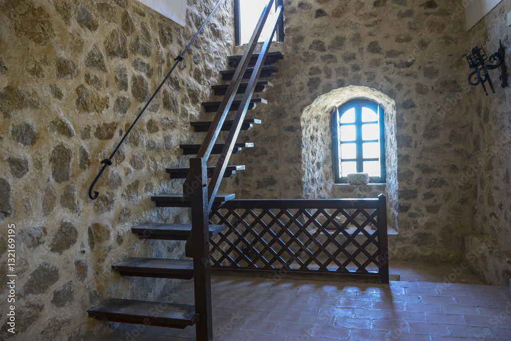 Medieval castle crypt. Town of Consuegra in the province of Tole Stock ...