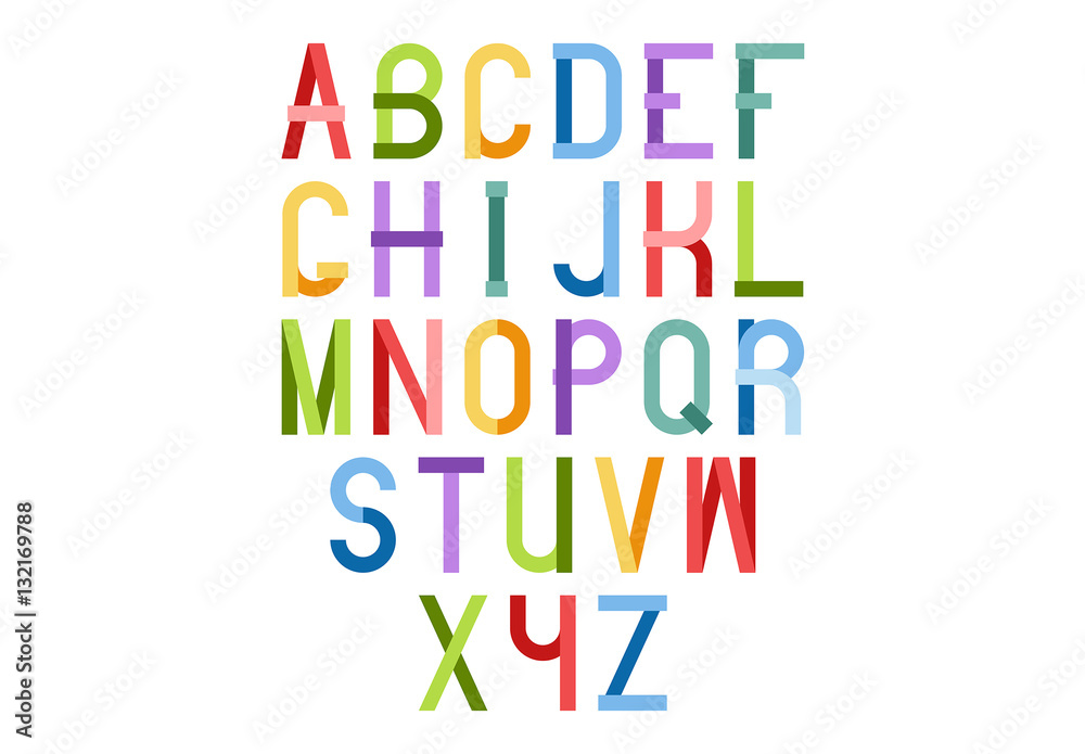 Overlapping Line Alphabet Illustration Stock Template | Adobe Stock