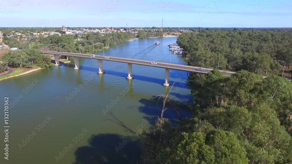 Aerial view of Mildura Wharf featuring Historic PS Paddle Steamer from ...