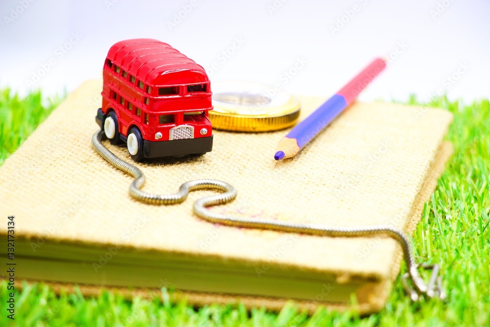 London Double decker bus with diary are on white background. Stock ...
