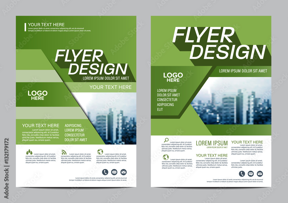 Greenery Brochure Layout design template. Annual Report Flyer Leaflet ...