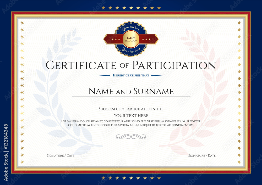 Certificate Of Participation Borders