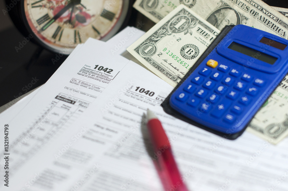 Tax Season: 1040 U.S. Individual Income Tax Return Form horizontal top ...