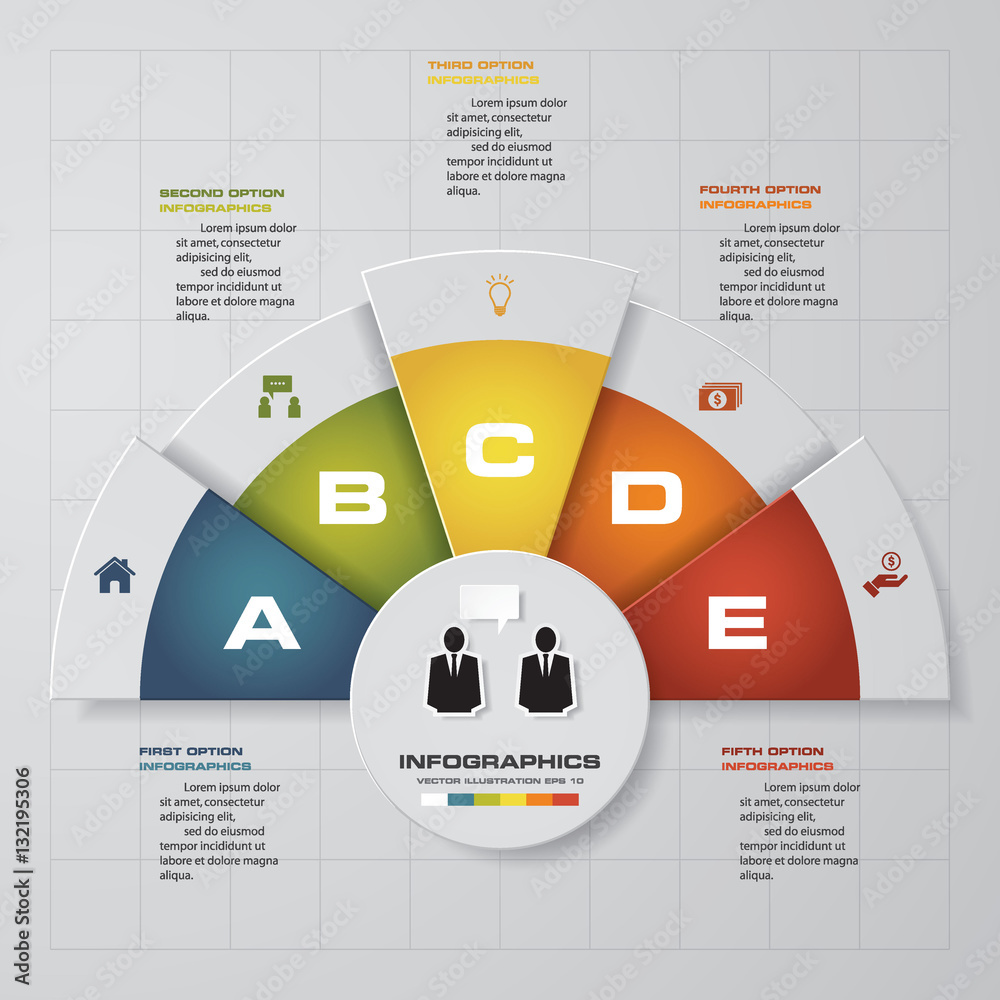 Simple&Editable 5 Steps chart diagrams template/graphic or website ...
