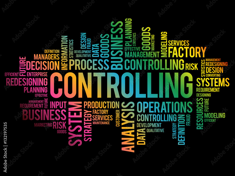 Controlling word cloud collage, business concept background Stock ...