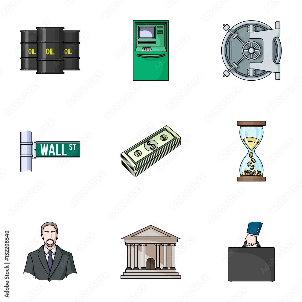 Money and finance set icons in cartoon style. Big collection of money ...