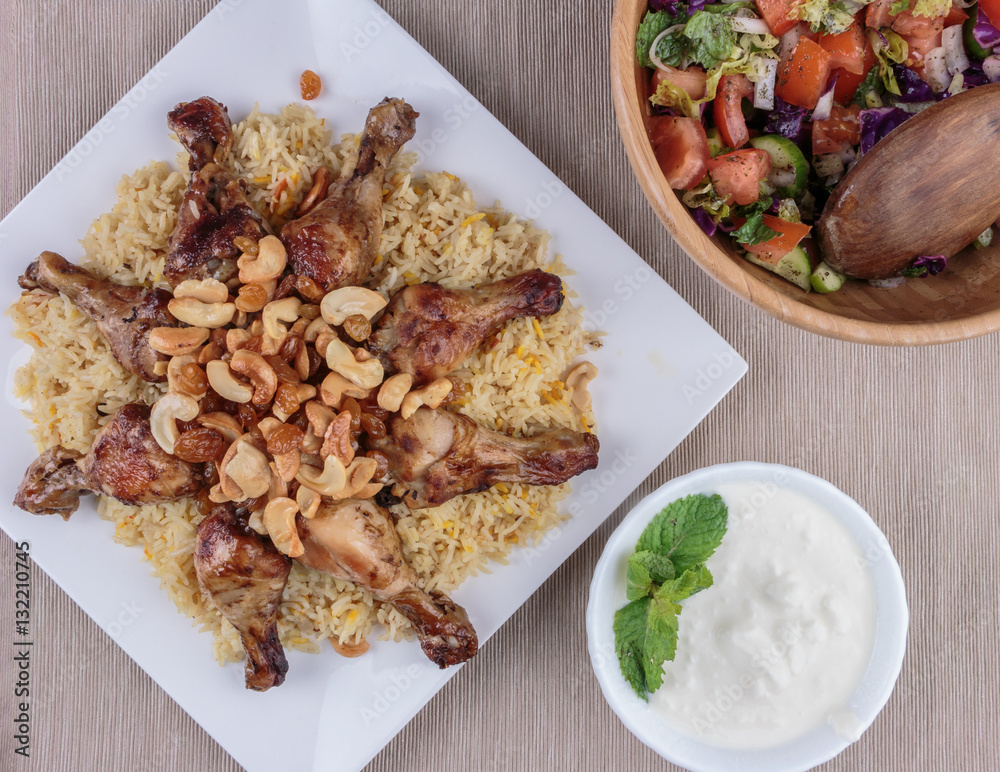 Top View Chicken Mandi Stock Photo | Adobe Stock