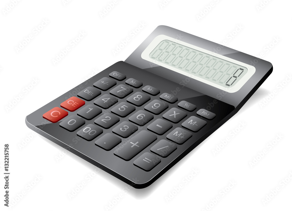 3d vector calculator, isolated white background Stock Vector | Adobe Stock