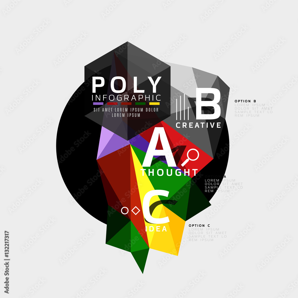 Vector low poly abstract infographics Stock Vector | Adobe Stock