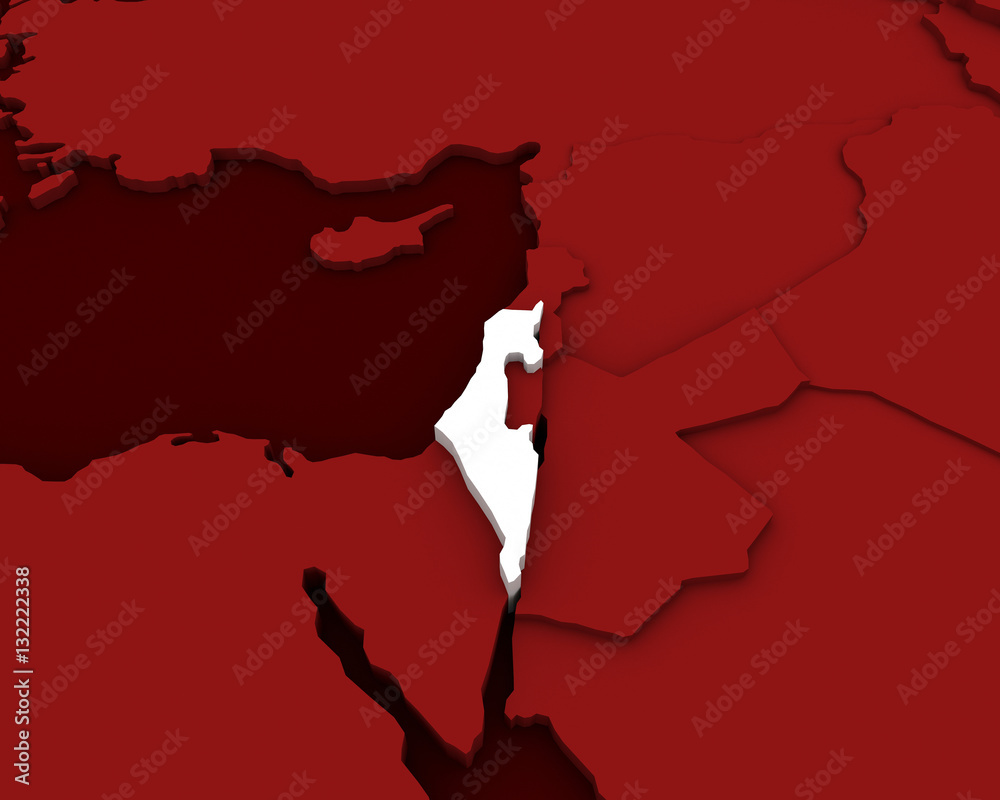israel map 3D illustration Stock Photo | Adobe Stock