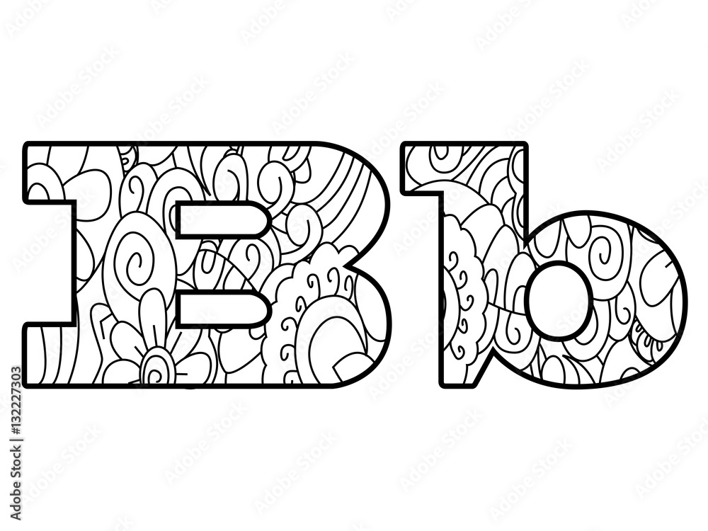 Anti coloring book alphabet, the letter B vector illustration Stock ...