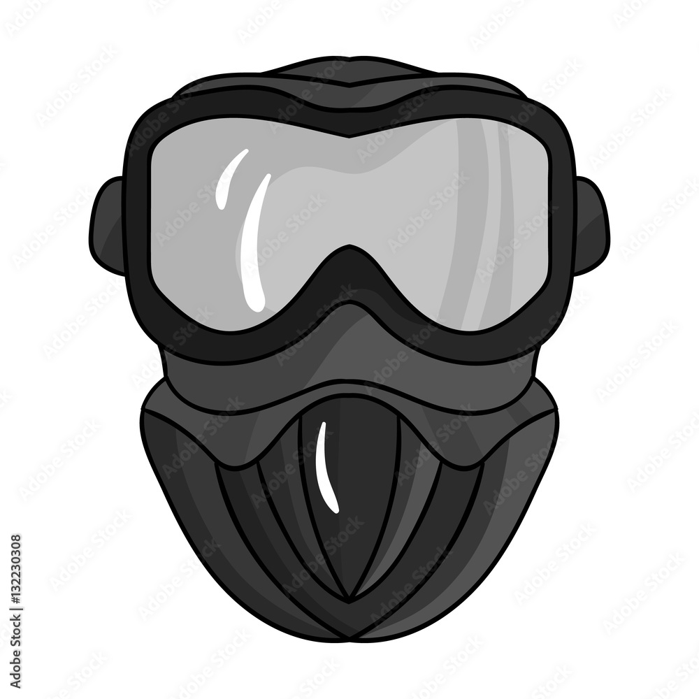 Paintball mask icon in outline style isolated on white background ...