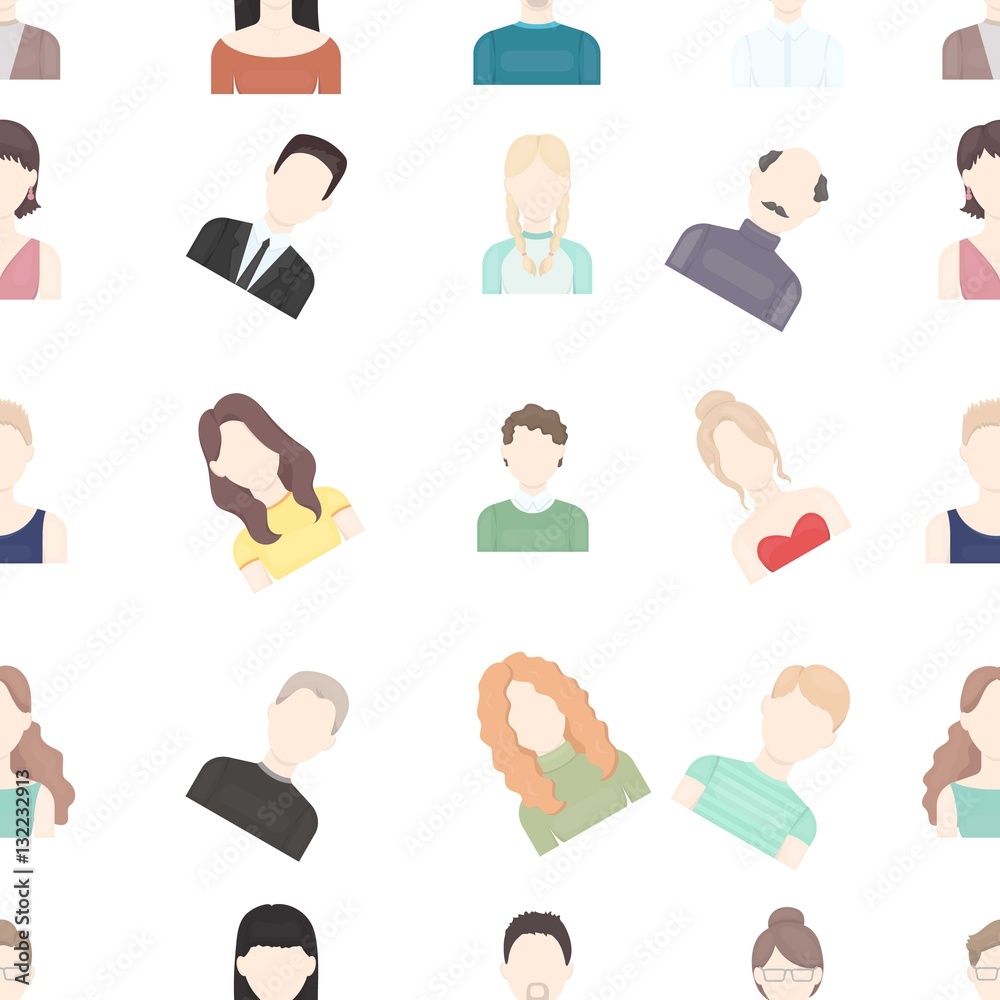 Avatar pattern icons in cartoon style. Big collection avatar vector ...