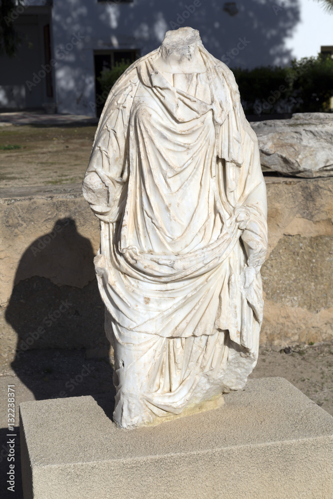Ancient remains of Carthage civilization in Tunis, piece of art in the ...