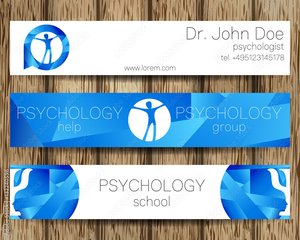 Vector Psychology Web banner design background or header Templates. Psi ...