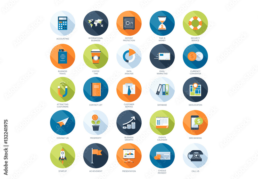 25 Business Services Icons Stock Template | Adobe Stock