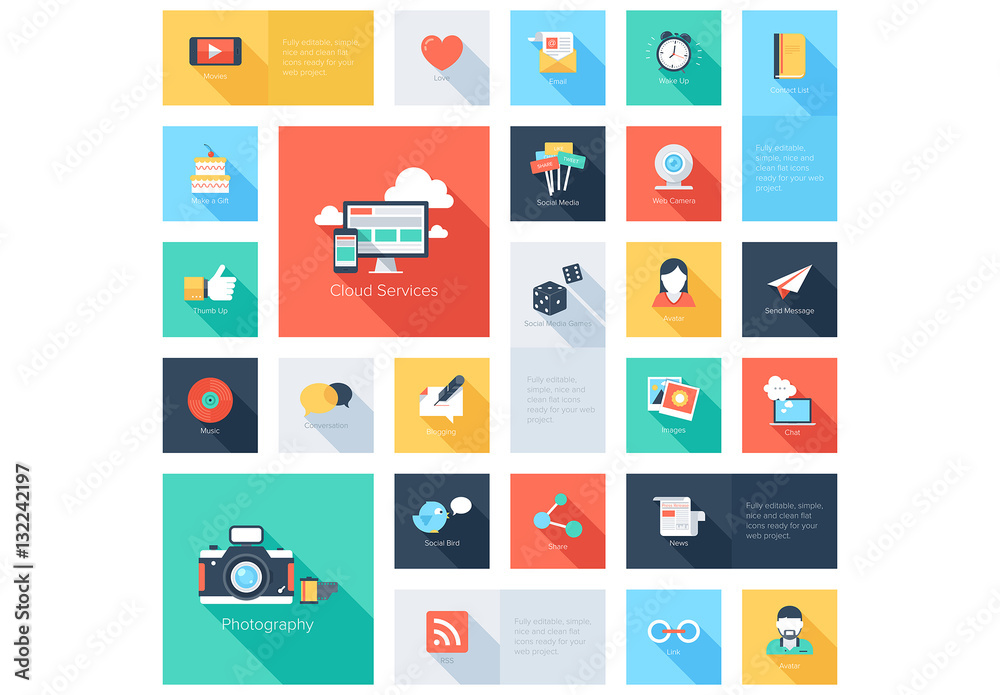 Cloud Services Grid Illustration Stock Template | Adobe Stock